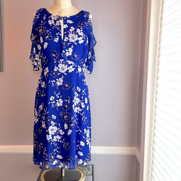 Jessica Simpson | Dresses | Jessica Simpson Blue And Purple Floral Cold ...
